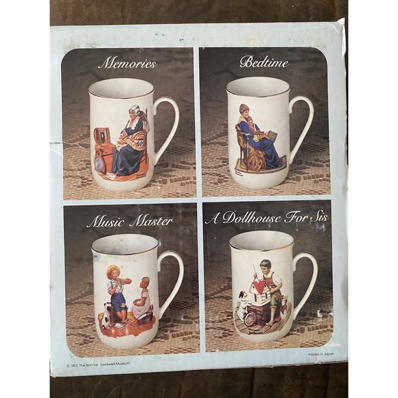 Norman Rockwell | Dining | Vtg Norman Rockwell 982 Set 4 Boxed Ceramic ...